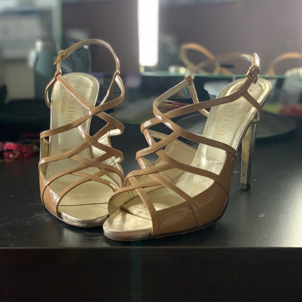 Valentino Nude Cage Heel Stilettos - Gem